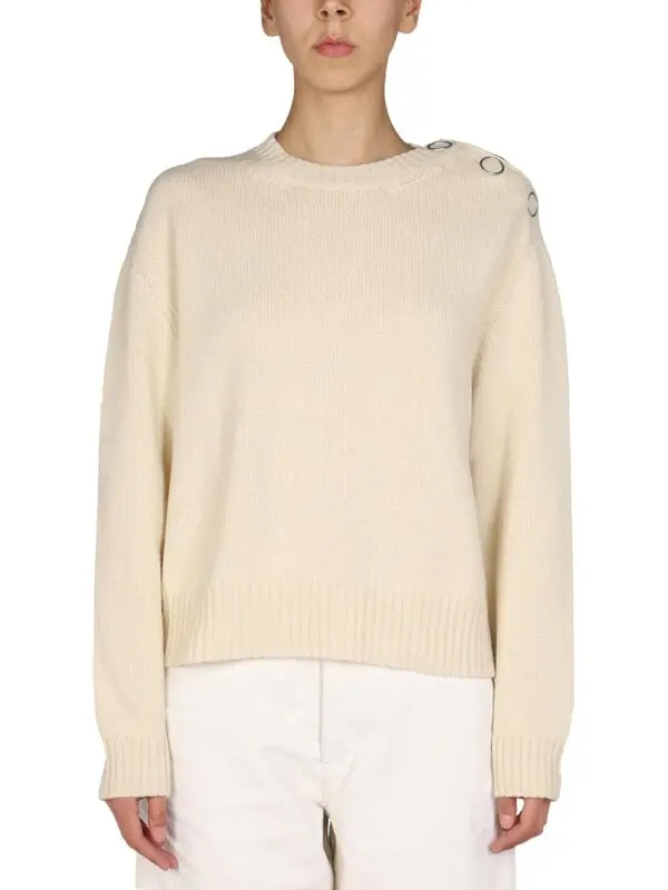 JIL SANDER Side Snap Button Shirt - Cream