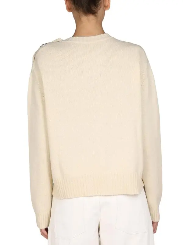 JIL SANDER Side Snap Button Shirt - Cream
