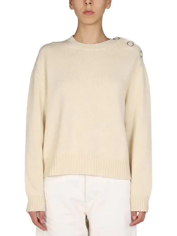 JIL SANDER Side Snap Button Shirt - Cream