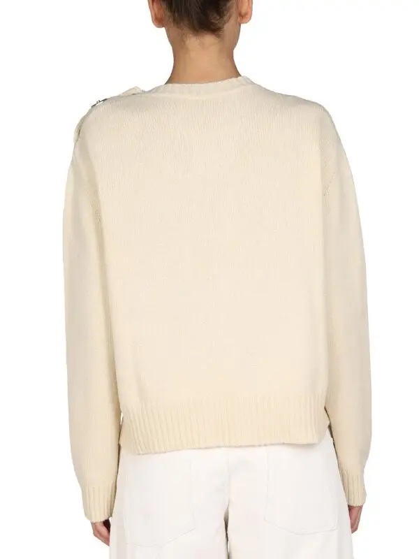 JIL SANDER Side Snap Button Shirt - Cream