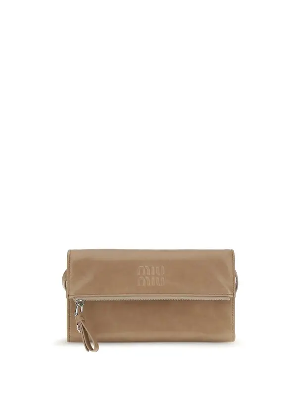 Miu Miu Leather Pouch - Cream