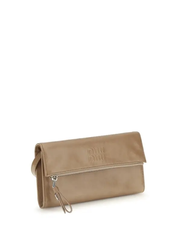 Miu Miu Leather Pouch - Cream