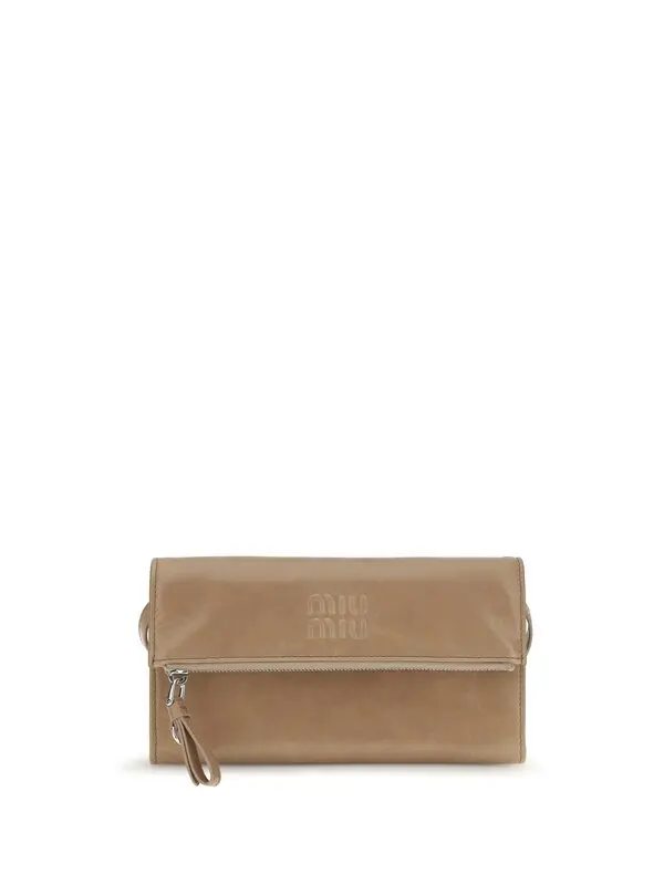 Miu Miu Leather Pouch - Cream