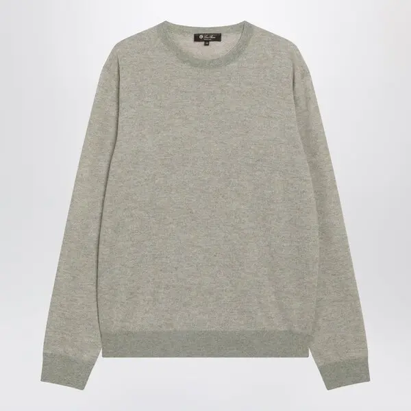 Loro Piana Cream Melange Cashmere And Silk Sweater - Green