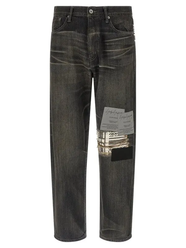 Yohji Yamamoto Savege Denim Jeans × Nh - Black