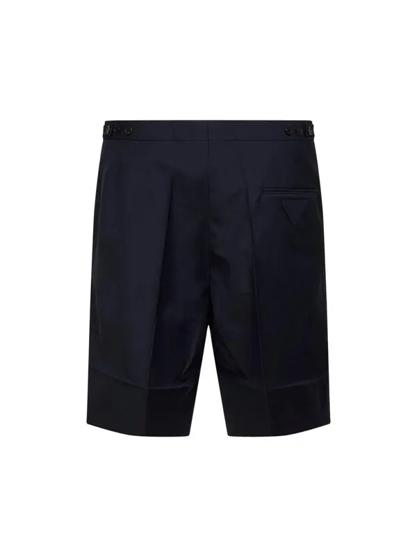 Prada Wool And Mohair Tailored Bermuda Shorts - Multicolor
