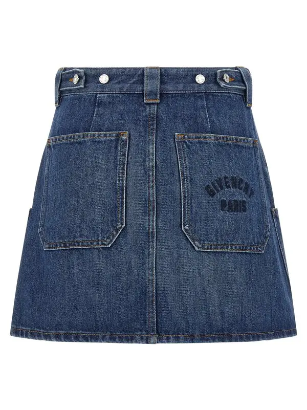 Givenchy Cotton Denim Mini Skirt