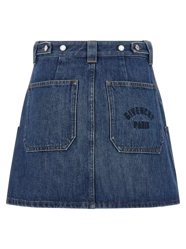 Givenchy Cotton Denim Mini Skirt