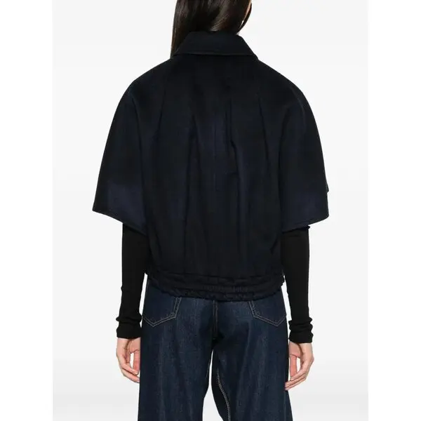 Max Mara Short Sleeve Cashmere Cape - Blue