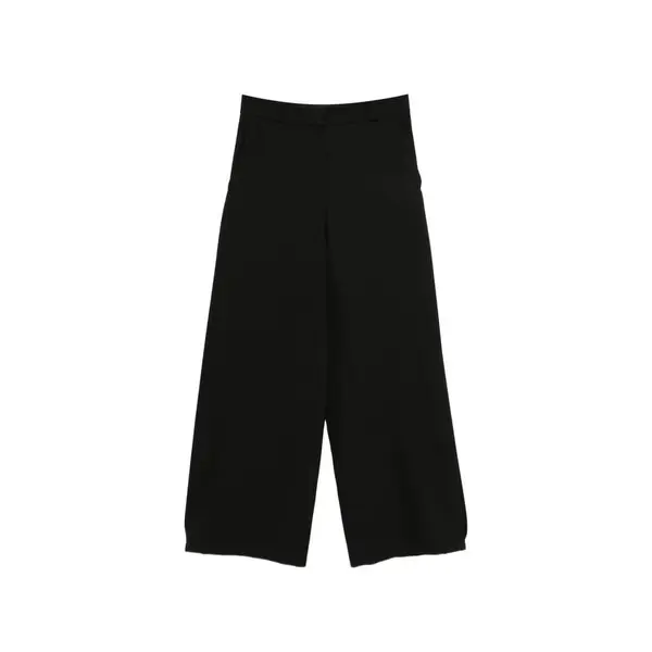 Giorgio Armani Silk Palazzo Trousers - Black