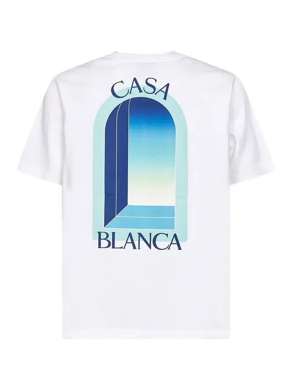 Casablanca White Cotton Jersey Gradient L'arche T-shirt