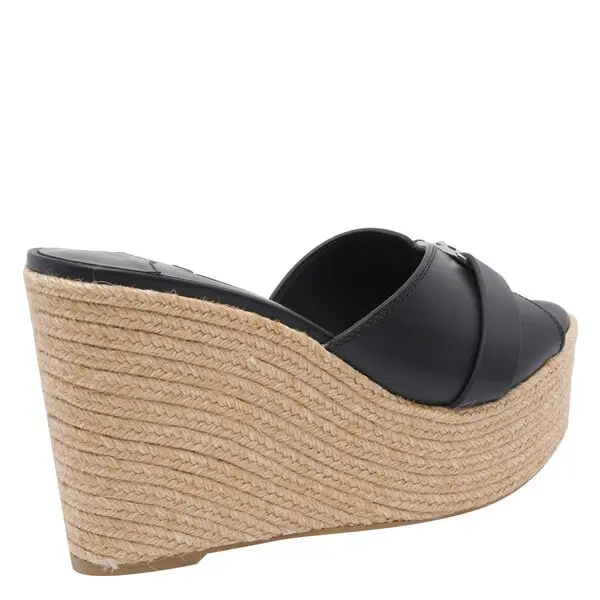 JIMMY CHOO Leda Wedge Sandals - Black