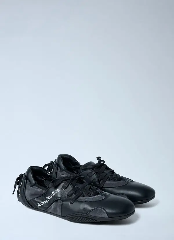 Acne Studios Leather Lace-up Sneakers - Black