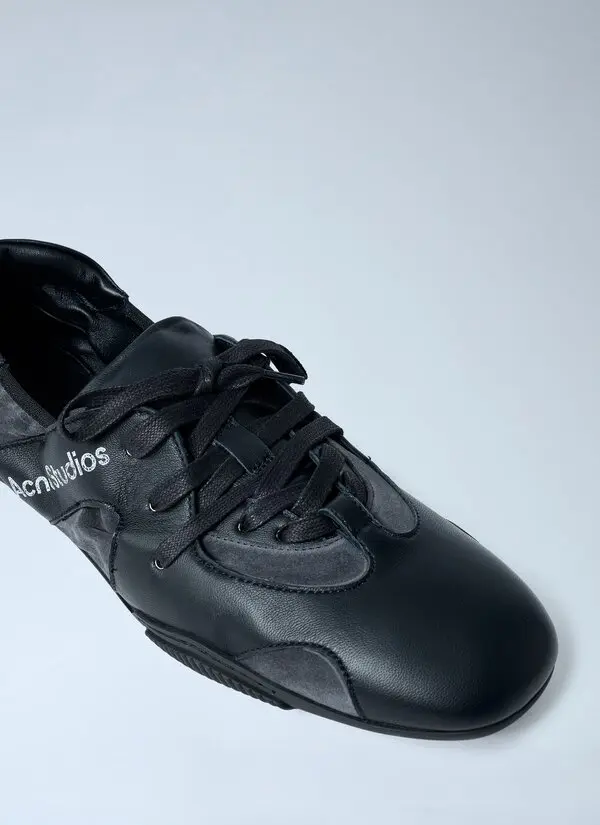 Acne Studios Leather Lace-up Sneakers - Black