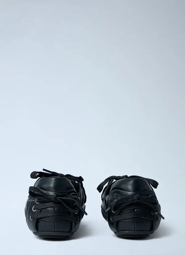 Acne Studios Leather Lace-up Sneakers - Black