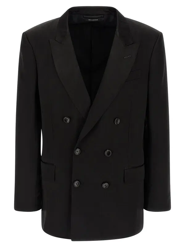 TOM FORD Tone-on-tone Polka Dot Blazer - Black