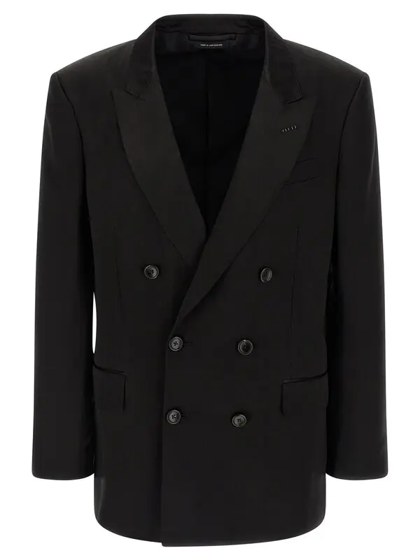 TOM FORD Tone-on-tone Polka Dot Blazer - Black