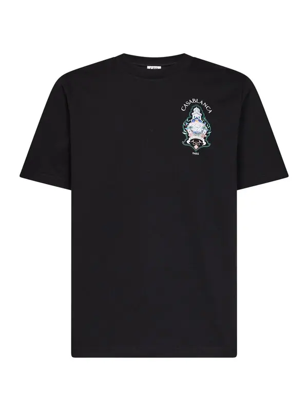 Casablanca Black Cotton Jersey Hotel Emblem T-shirt - Multicolor