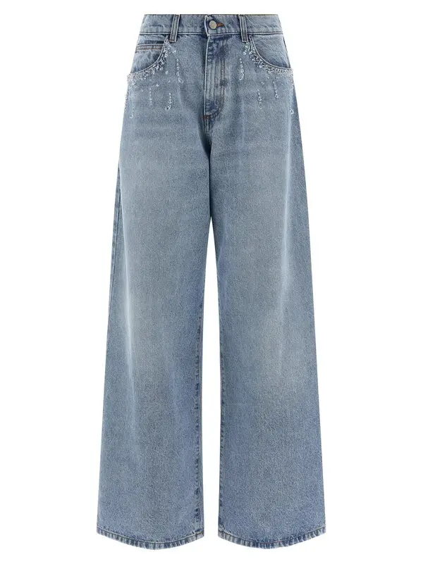Giuseppe Di Morabito Crystal Appliqué Denim Jeans - Blue