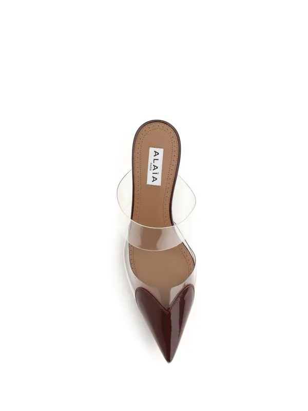 Alaïa Le Coeur Patent Leather Mules