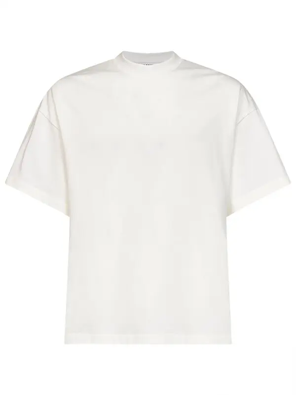 JIL SANDER Porcelain Cotton Boxy T-shirt With Logo - Multicolor