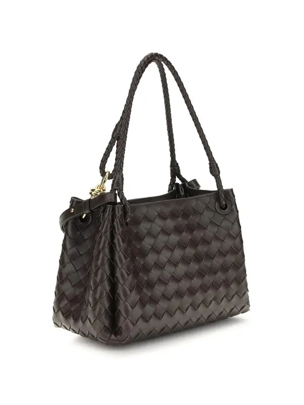 Bottega Veneta Intrecciato Shoulder Bag - Brown