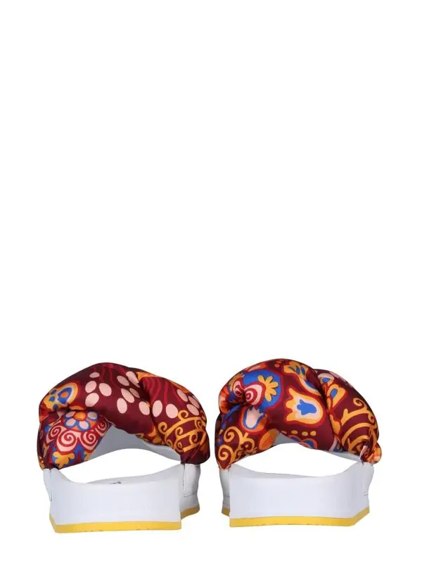 La DoubleJ Braid Slide Sandals - White