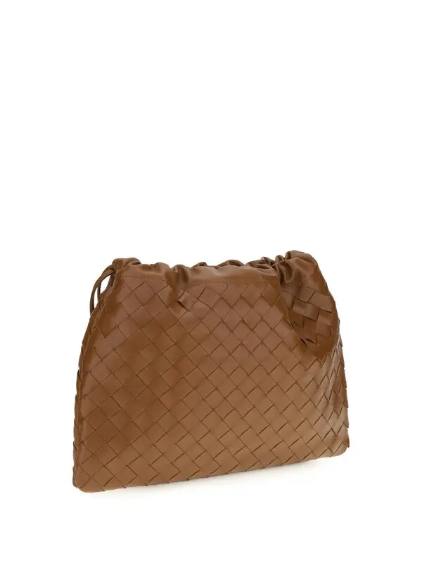 Bottega Veneta Medium Leather Pouch Clutch Bag - Brown