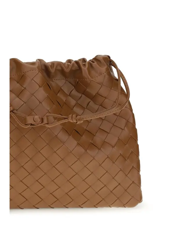 Bottega Veneta Medium Leather Pouch Clutch Bag - Brown