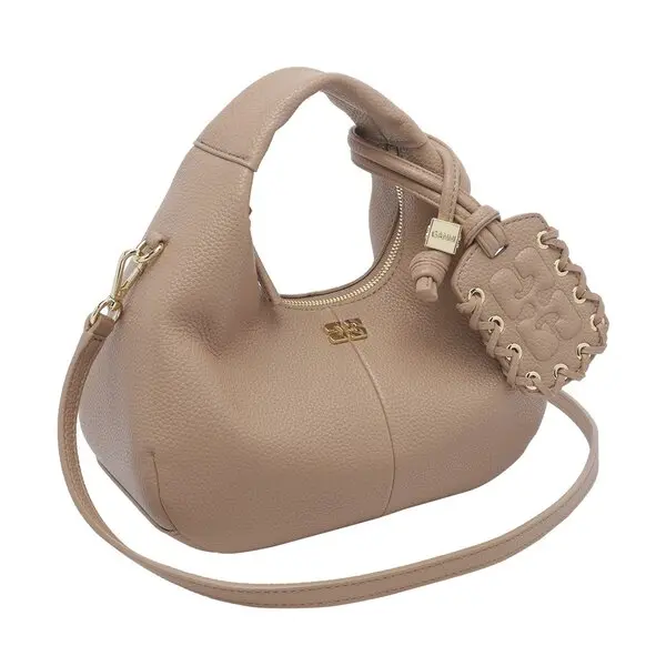 GANNI Mini Logo Hobo Bag