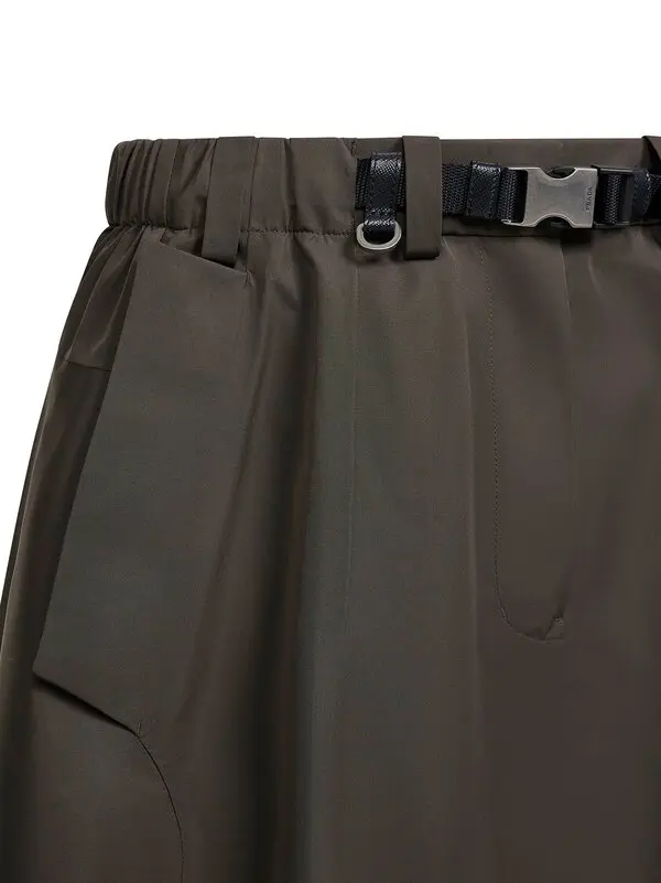 Prada Abbigliamento Green Technical Canvas Circle Midi Skirt