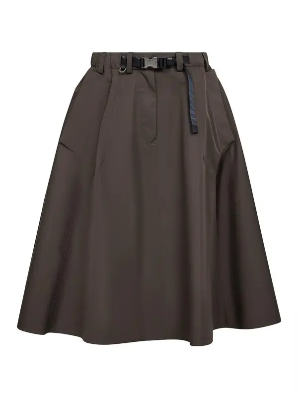 Prada Abbigliamento Green Technical Canvas Circle Midi Skirt - Multicolor