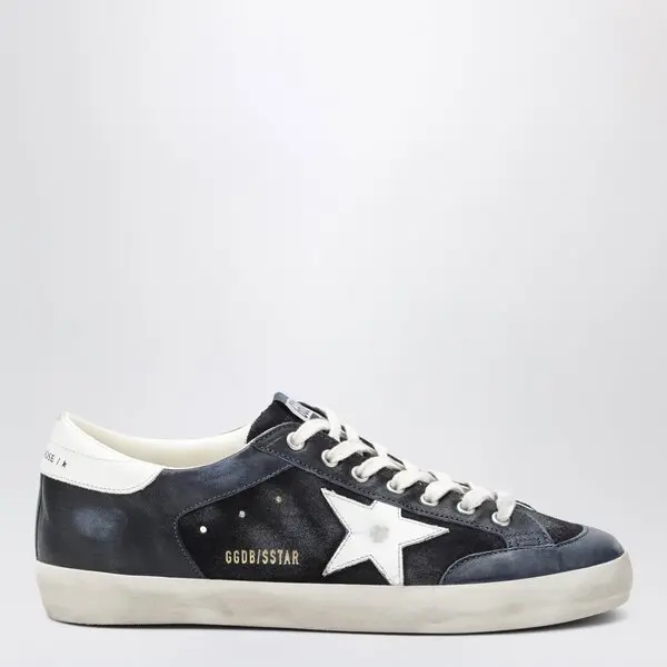 GOLDEN GOOSE Super-star Sneakers In Blau, Weiãÿ, Leder Und Wildleder - Blue