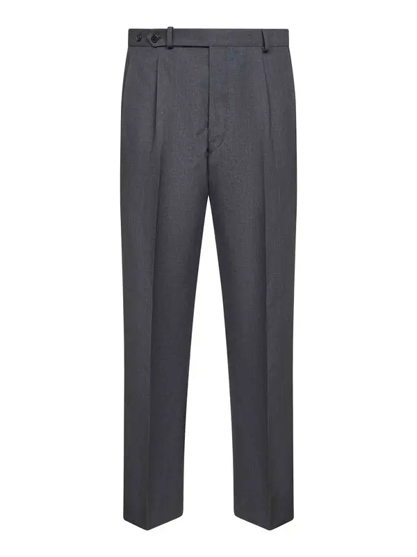 Prada Abbigliamento Slate Virgin Wool Blend Trousers