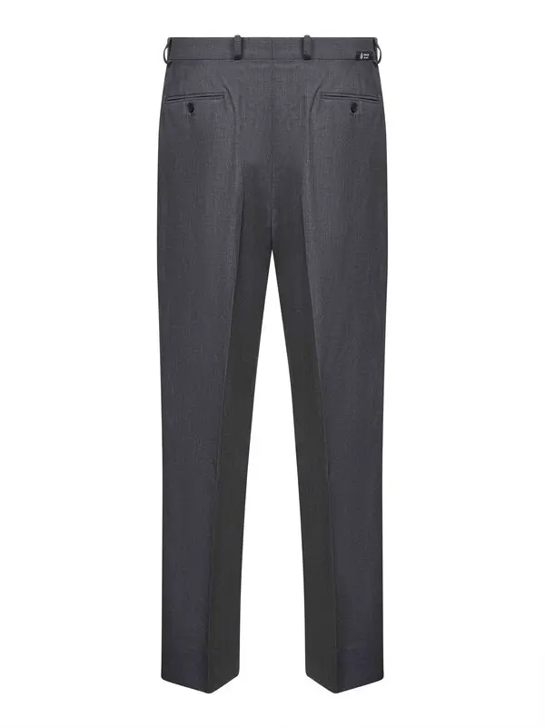Prada Abbigliamento Slate Virgin Wool Blend Trousers