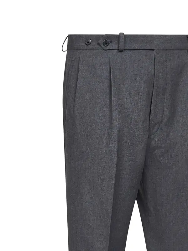 Prada Abbigliamento Slate Virgin Wool Blend Trousers
