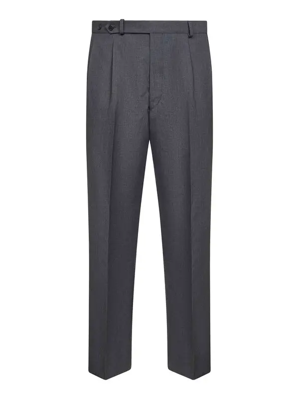Prada Abbigliamento Slate Virgin Wool Blend Trousers - Multicolor