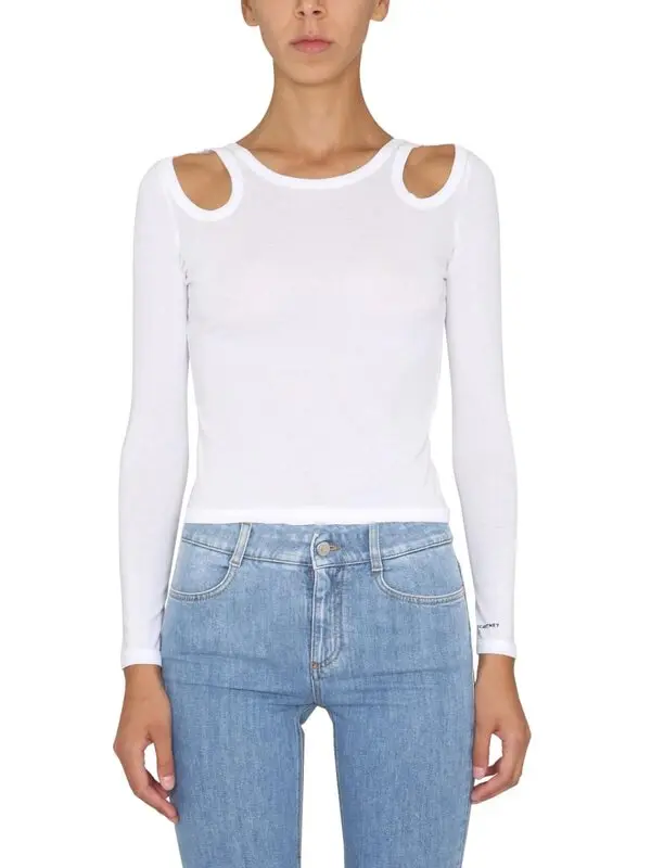 Stella McCartney Cut-out Shoulder Top - White