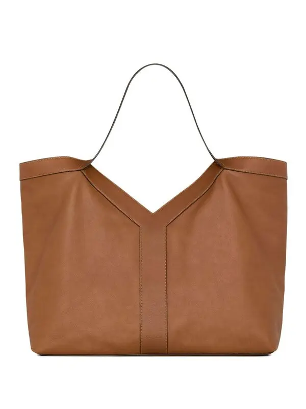 Saint Laurent Y Large Tote In Grained Leather