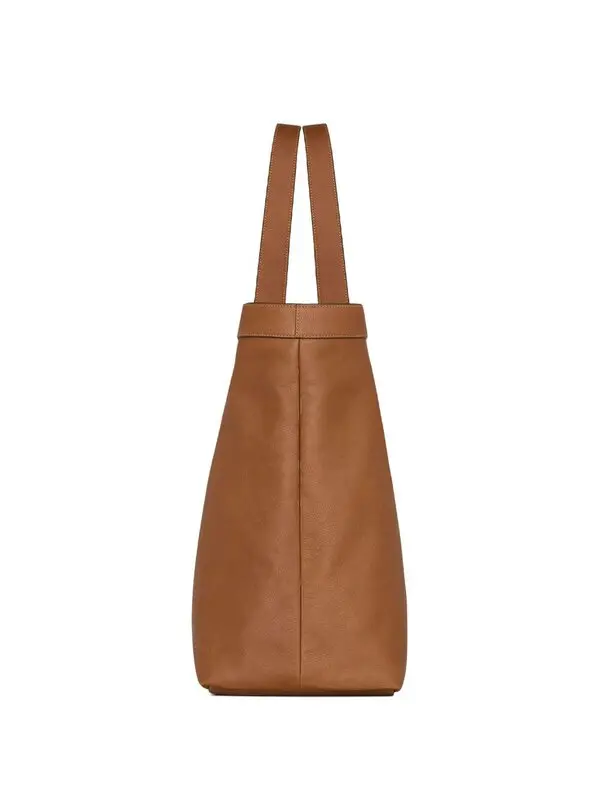 Saint Laurent Y Large Tote In Grained Leather - Brown