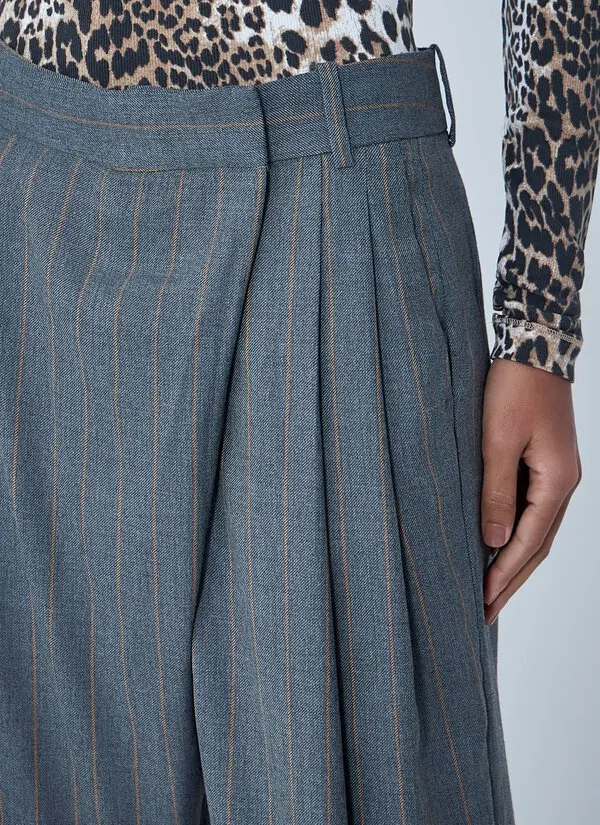 GANNI Wide-leg Pinstripe Pants