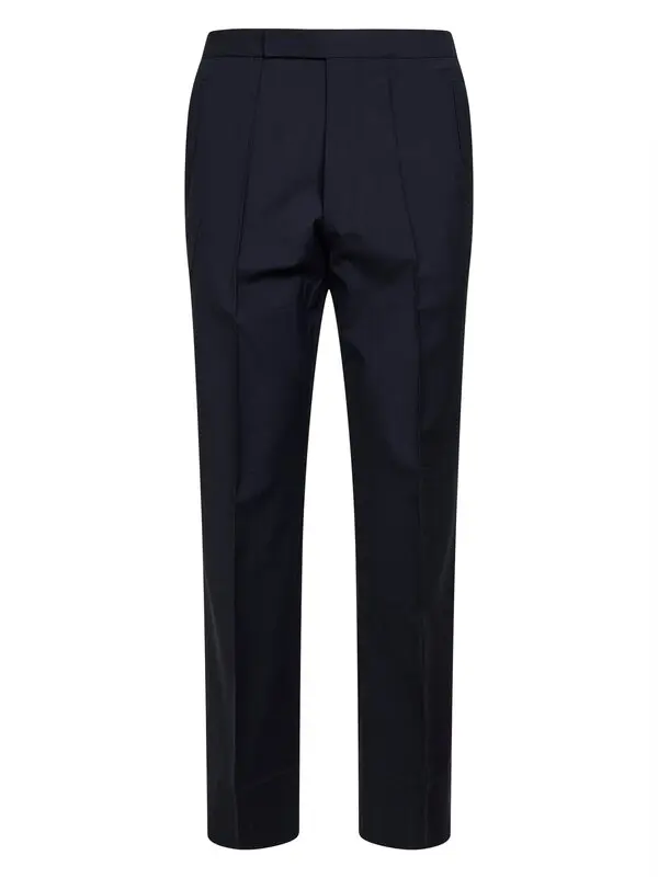Prada Abbigliamento Blue Wool And Mohair Tailored Trousers