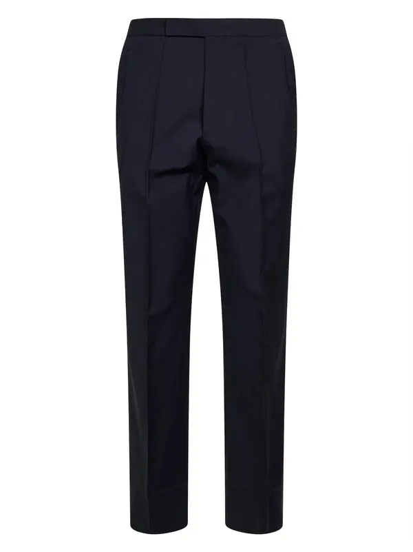 Prada Abbigliamento Blue Wool And Mohair Tailored Trousers - Multicolor