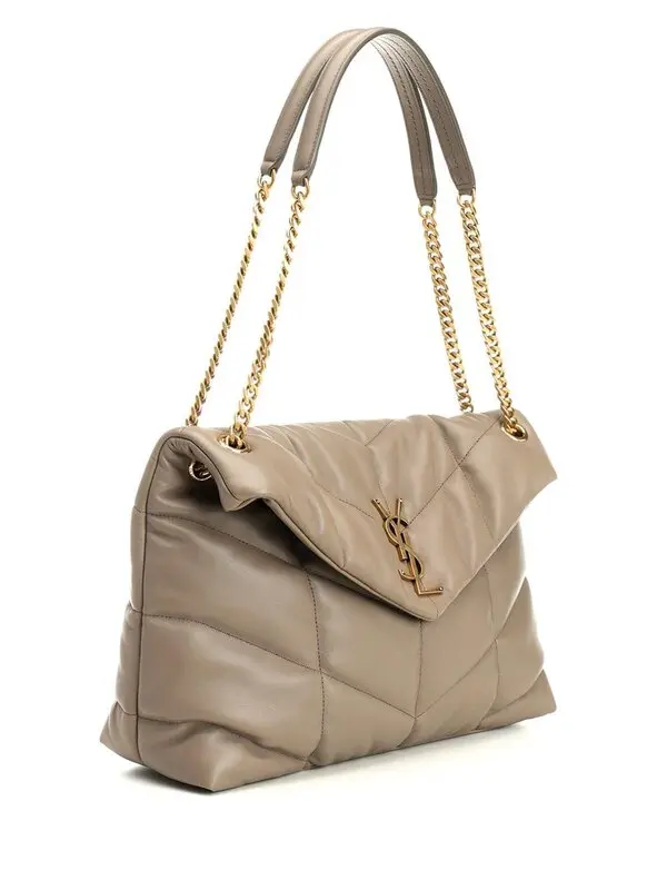 Saint Laurent Loulou Puffer Medium Bag - Gray