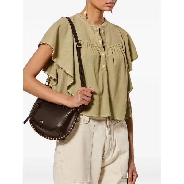 Isabel Marant Étoile Studded Leather Shoulder Bag - Brown