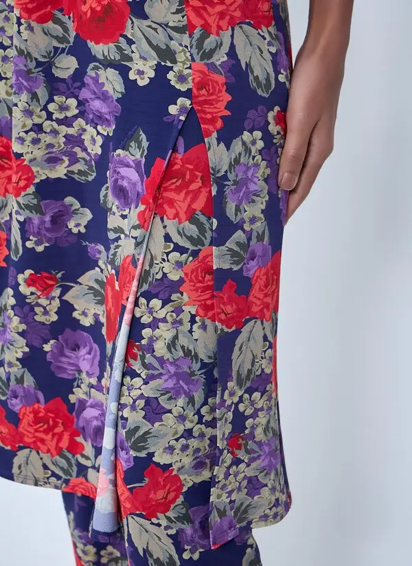 Acne Studios Floral Print Layered Skirt Pants