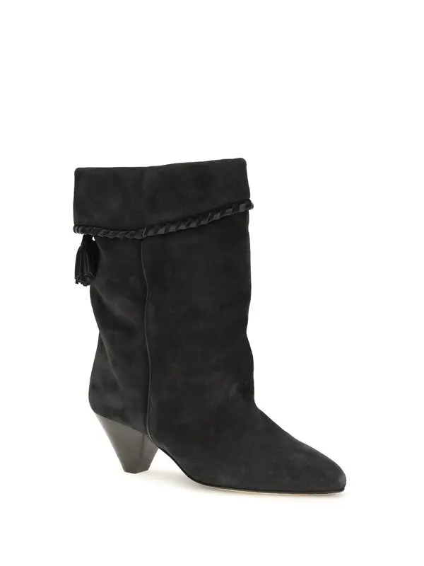 Isabel Marant Étoile Draped Suede Boots - Black