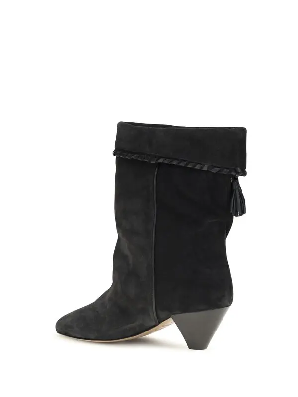 Isabel Marant Étoile Draped Suede Boots - Black