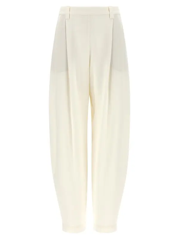 Brunello Cucinelli Fluid Twill Trousers - Cream