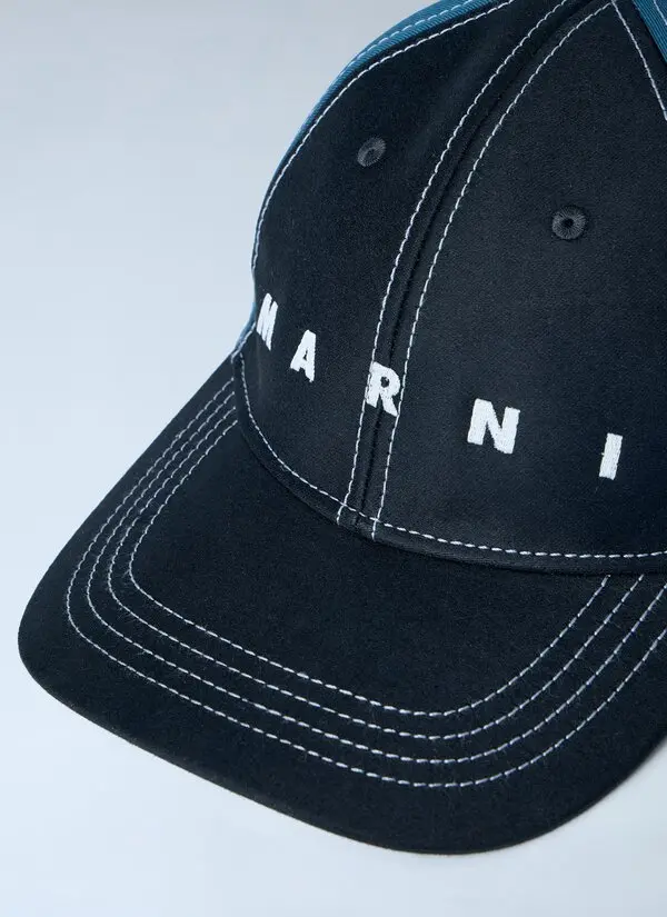 Marni Logo Motif Baseball Cap - Blue